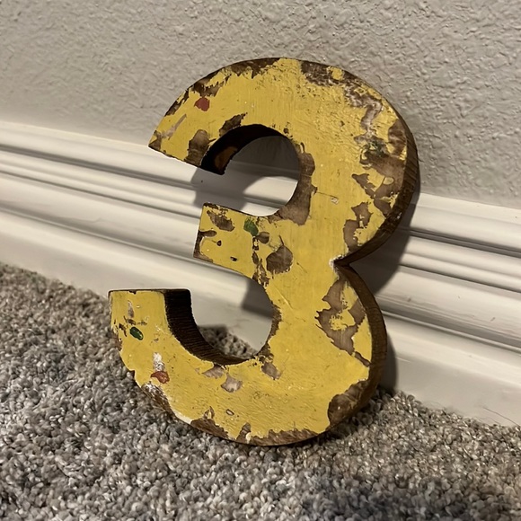 Accents | Vintage Wooden Number 3 Decor Piece | Poshmark